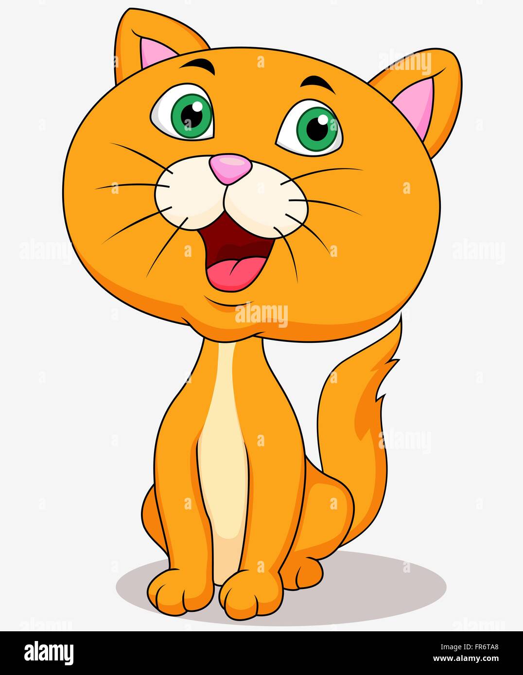 Cute cat cartoon sitting Stock Vector Image & Art - Alamy