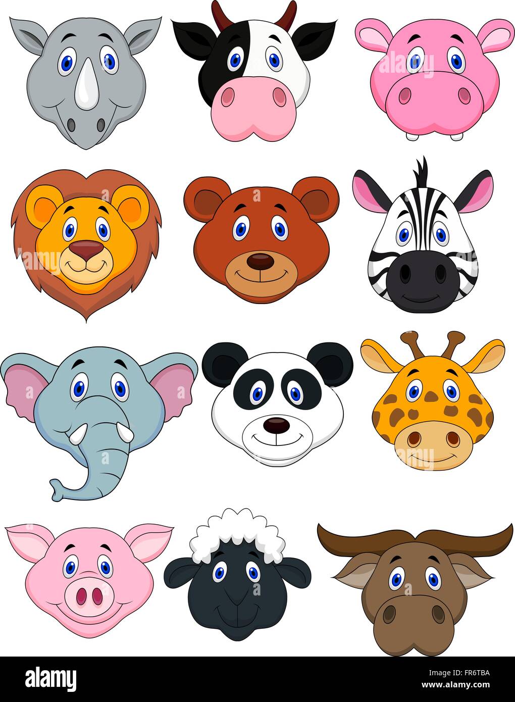 Cartoon animal head icon Stock Vector Image & Art - Alamy