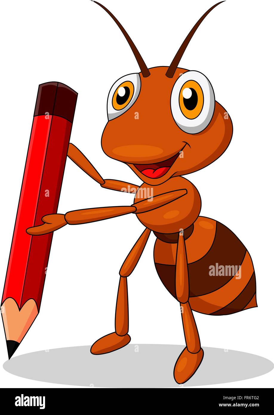 Ant cartoon with red pencils Stock Vector Image & Art - Alamy