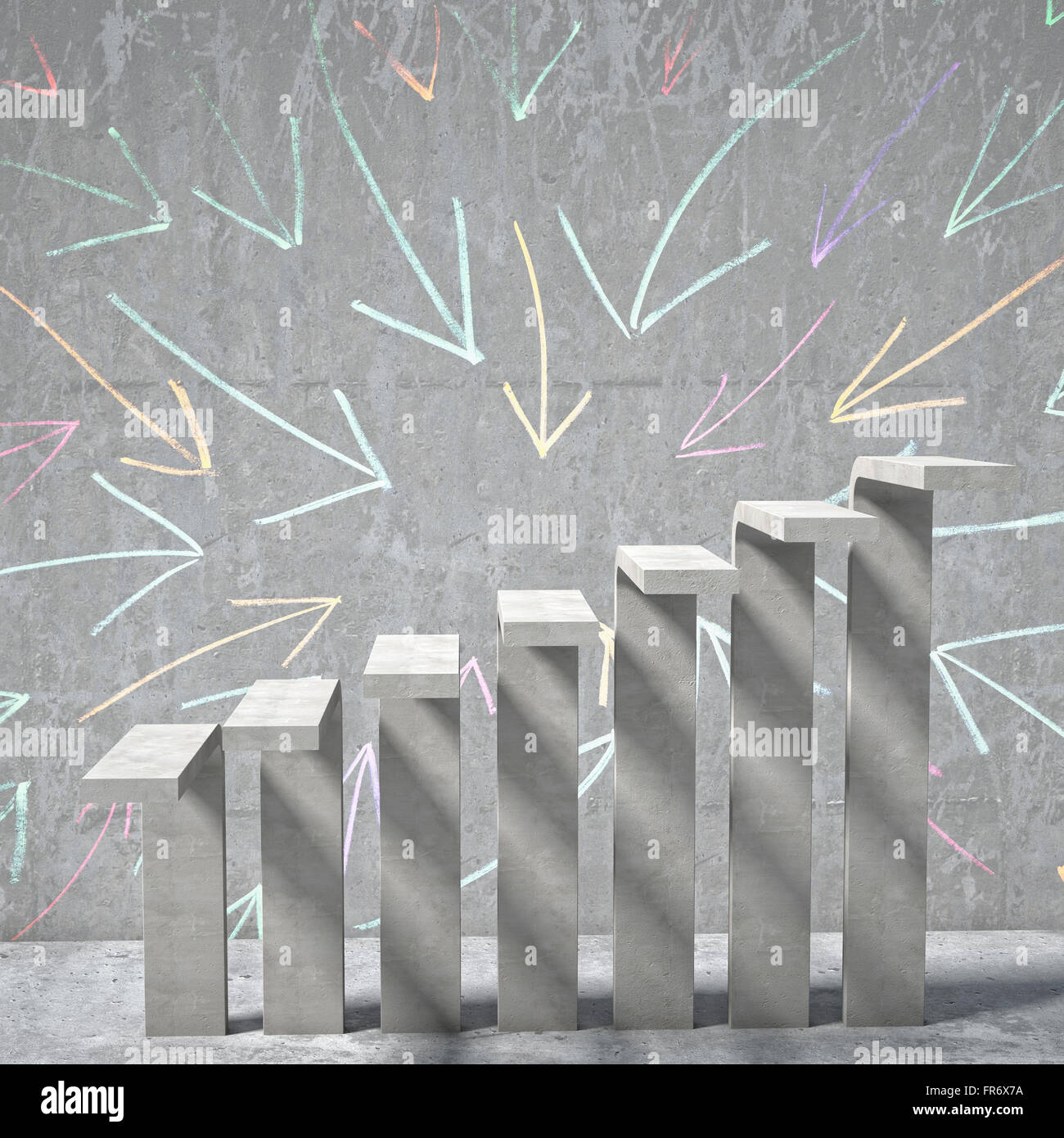 arrow background of concrete stair Stock Photo - Alamy