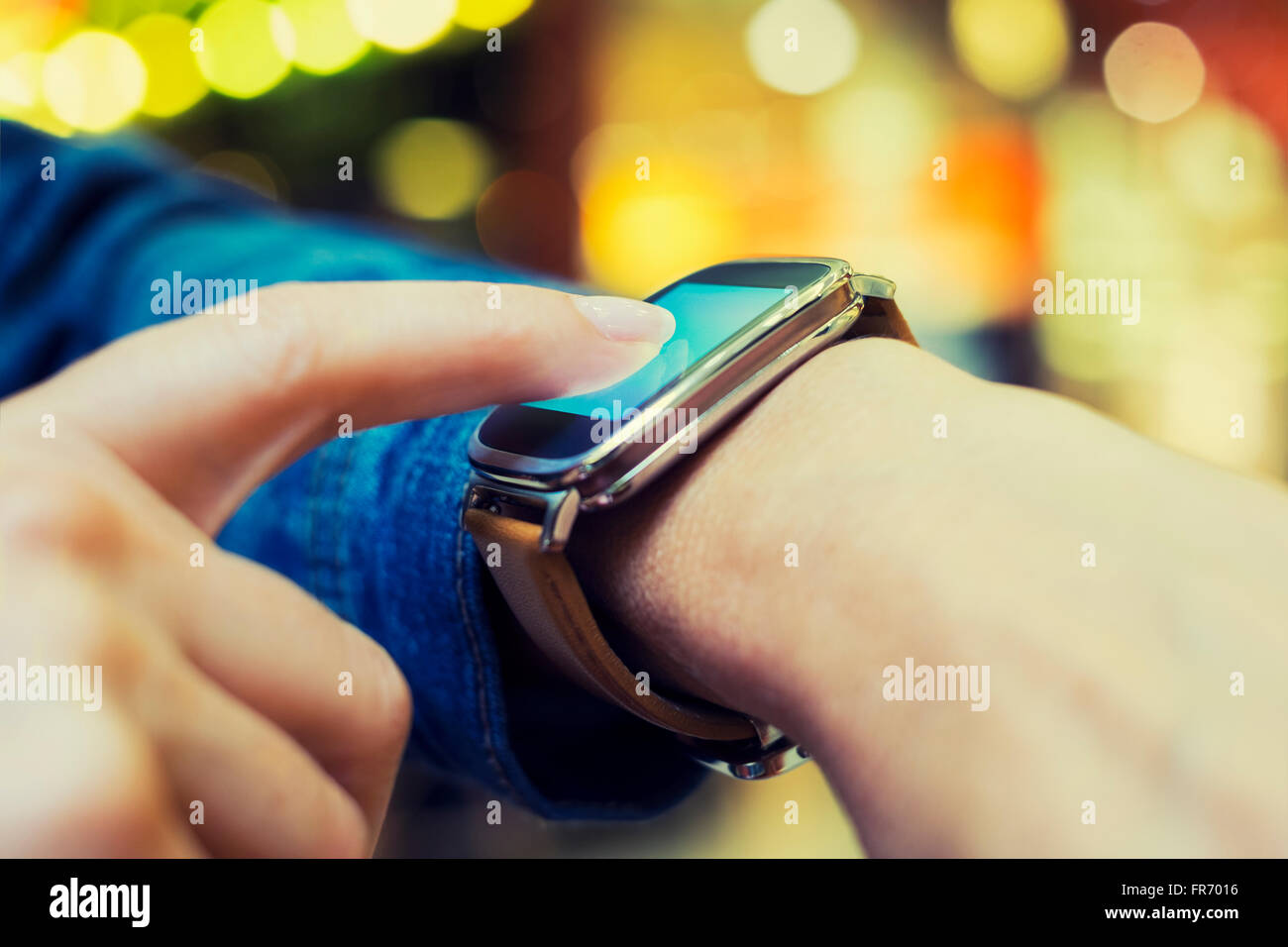 Woman hands using smart watch hi-res stock photography and images - Alamy