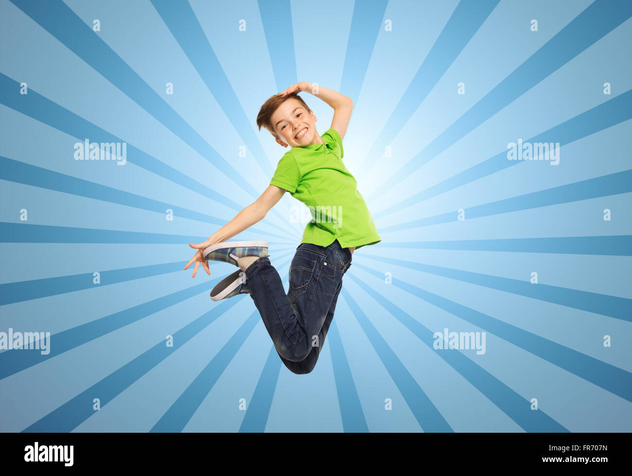 Boy jumping in air hi-res stock photography and images - Alamy