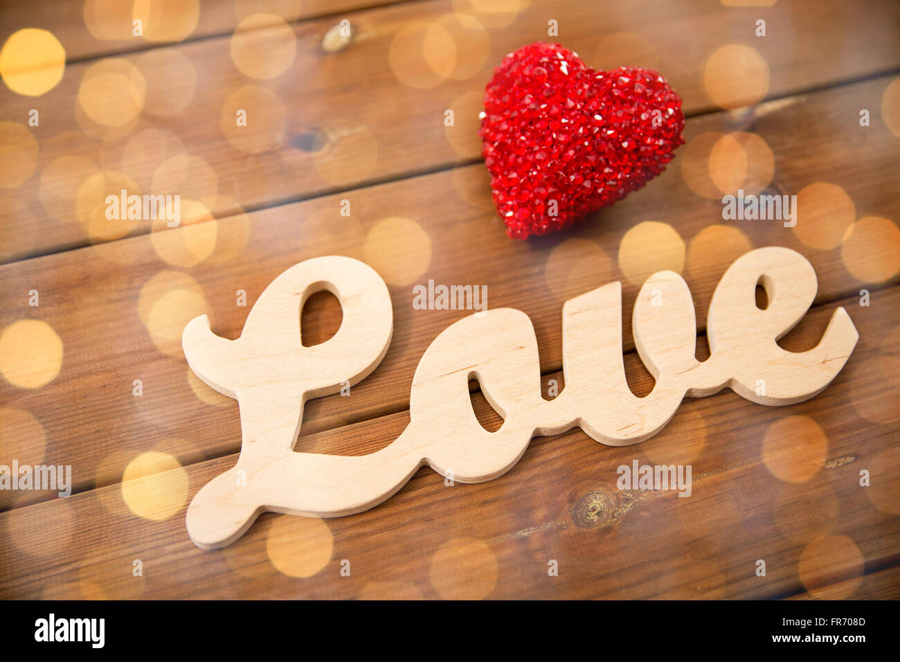 Golden word love heart hi-res stock photography and images - Alamy