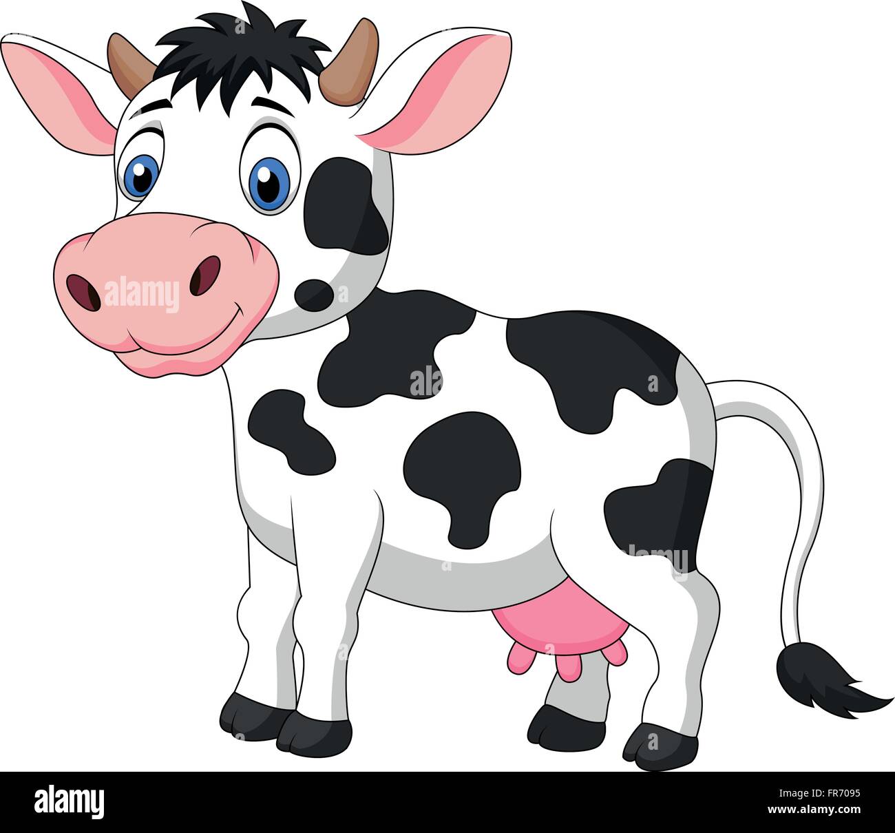 Cute cow cartoon sitting Stock Vector Image & Art - Alamy