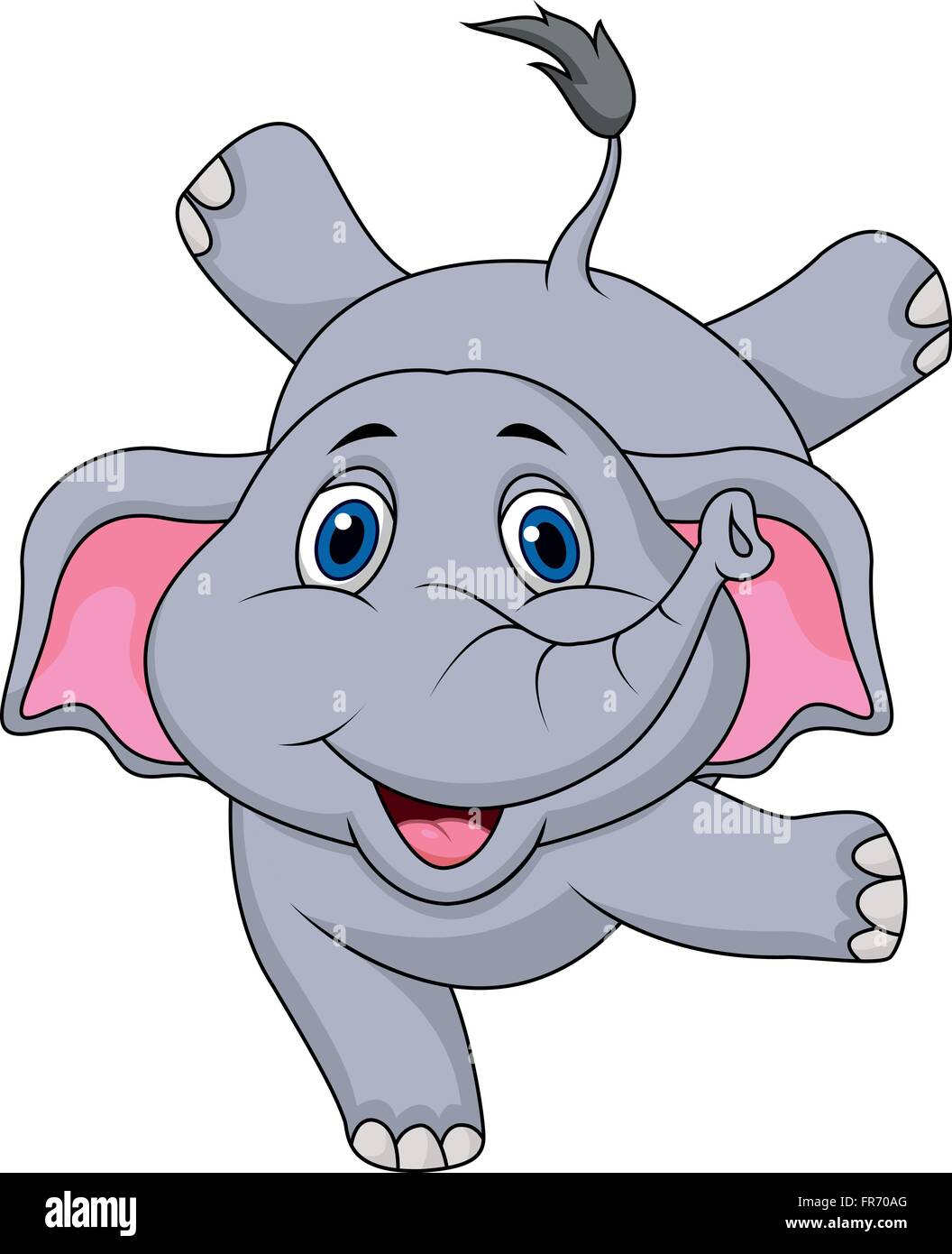 cute elephant cartoon standing using hand Stock Vector Image & Art - Alamy