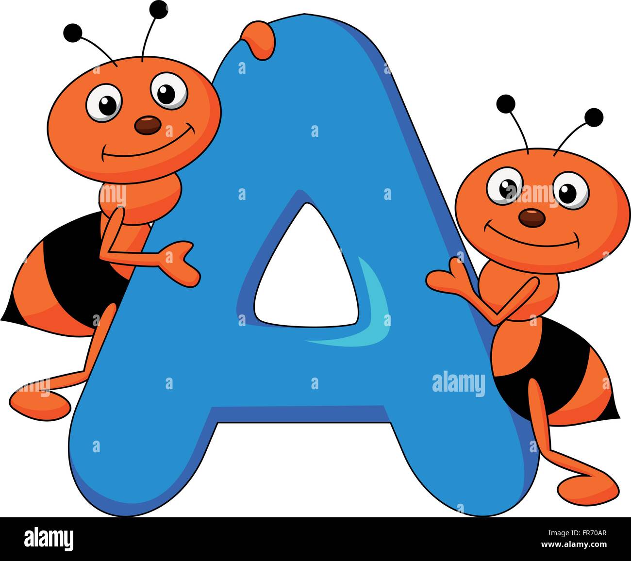 Alphabet A with ant cartoon Stock Vector Image & Art - Alamy