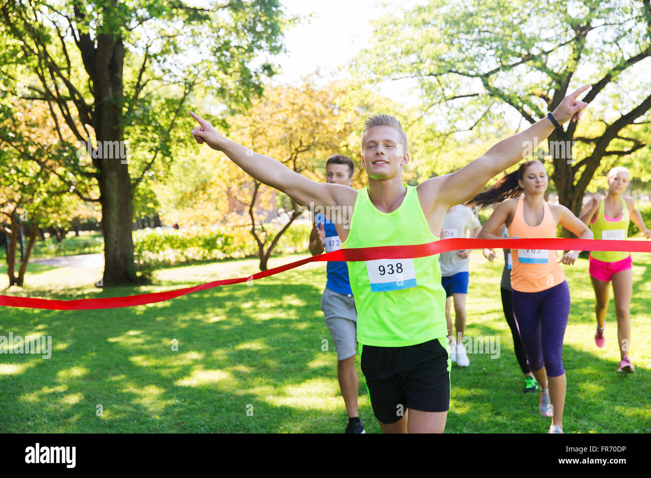 Boy winning race hi-res stock photography and images - Alamy