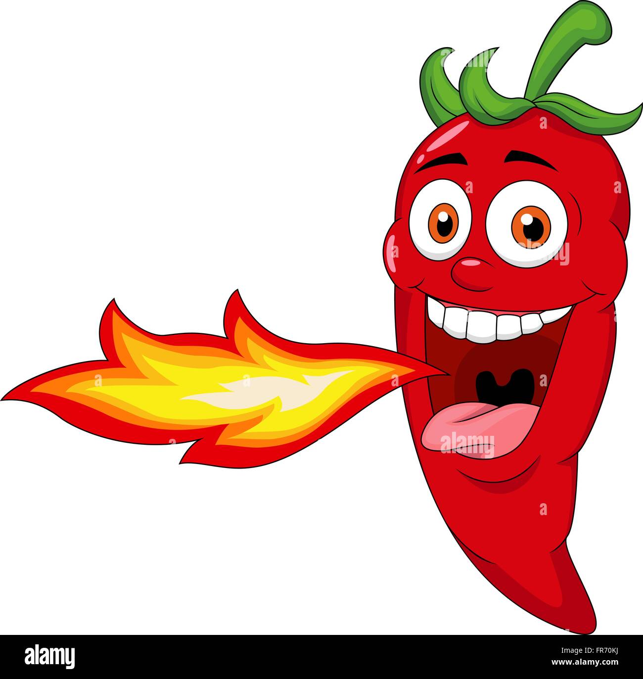 Chili Cartoon Character Breathing Fire Stock Vector Image & Art - Alamy