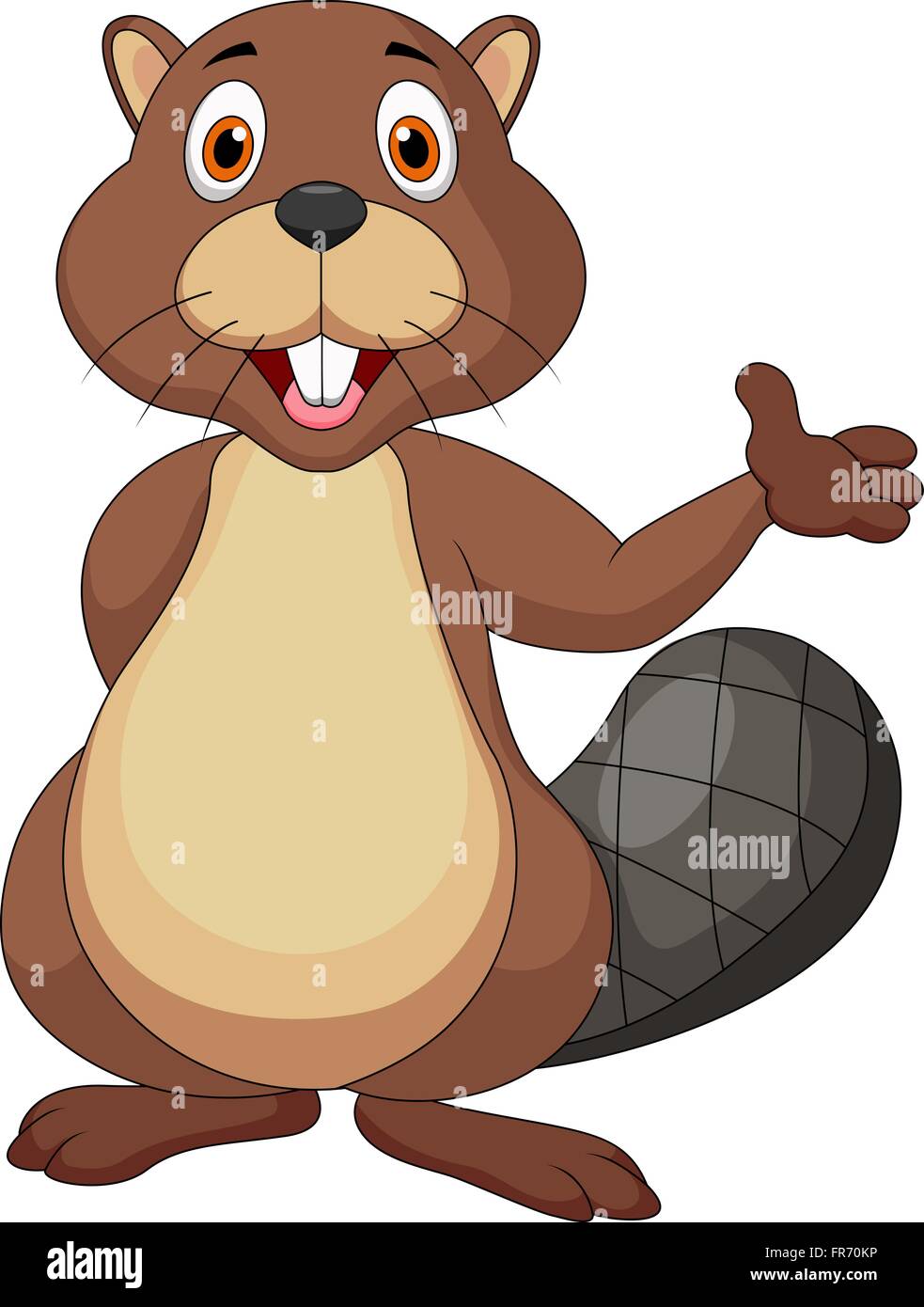 Beaver cartoon waving hand Stock Vector Image & Art - Alamy