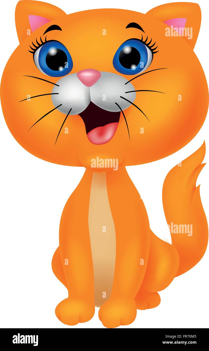 Cute yellow cat cartoon Stock Vector Image & Art - Alamy