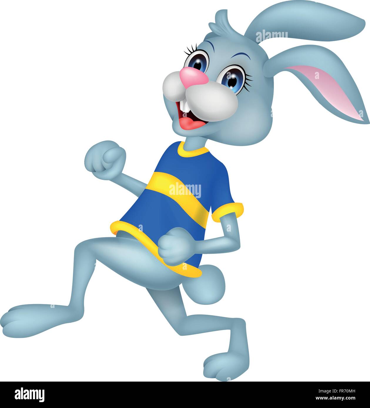 Cute rabbit gray running animal Cut Out Stock Images & Pictures - Alamy