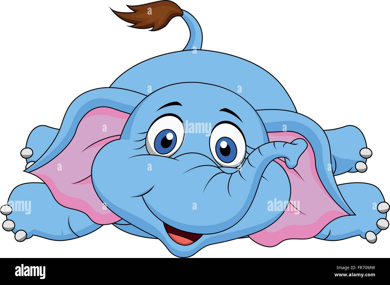 Cute elephant cartoon lying on the floor Stock Vector Image & Art - Alamy