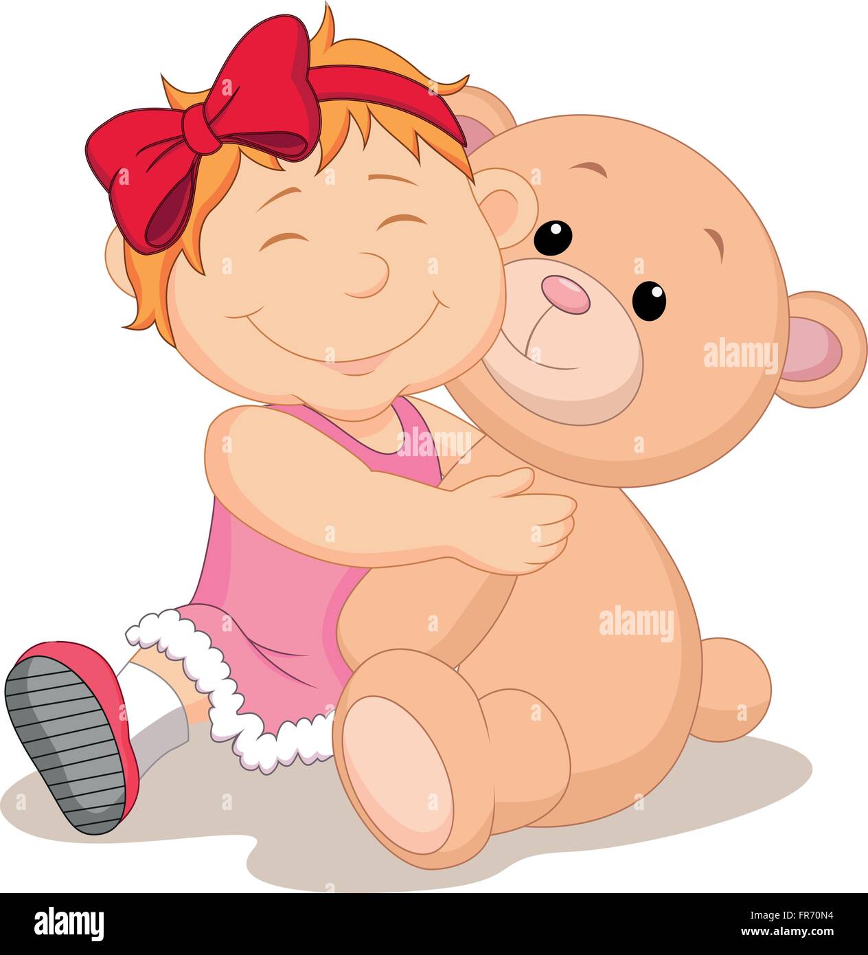 Child hugging teddy Stock Vector Images - Alamy