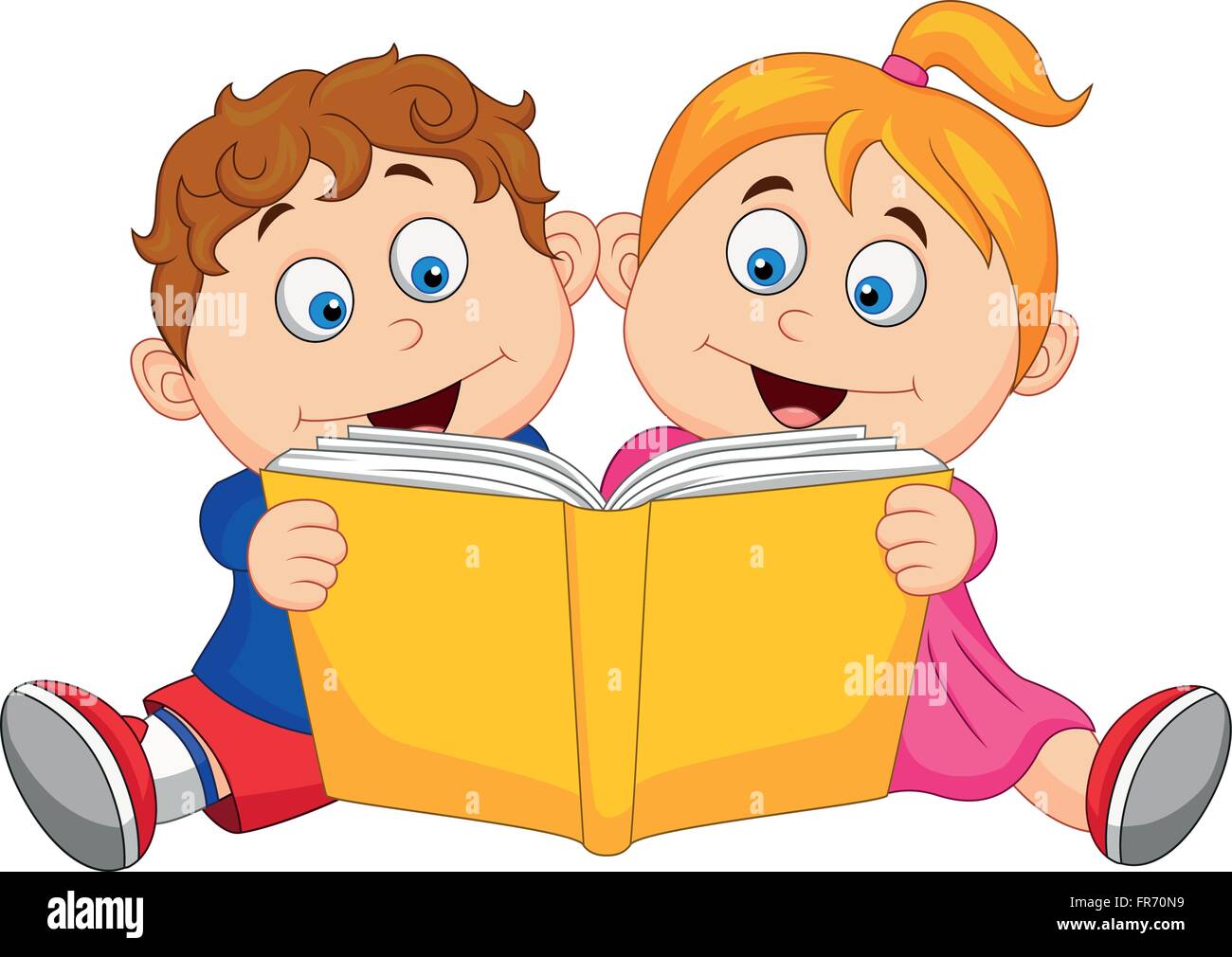 Children reading a book Stock Vector Image & Art - Alamy