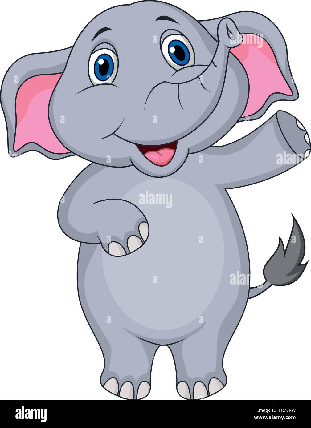 Cute elephant cartoon waving hand Stock Vector Image & Art - Alamy