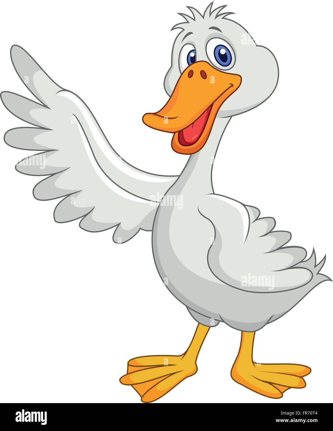 Cute duck cartoon waving Stock Vector Image & Art - Alamy