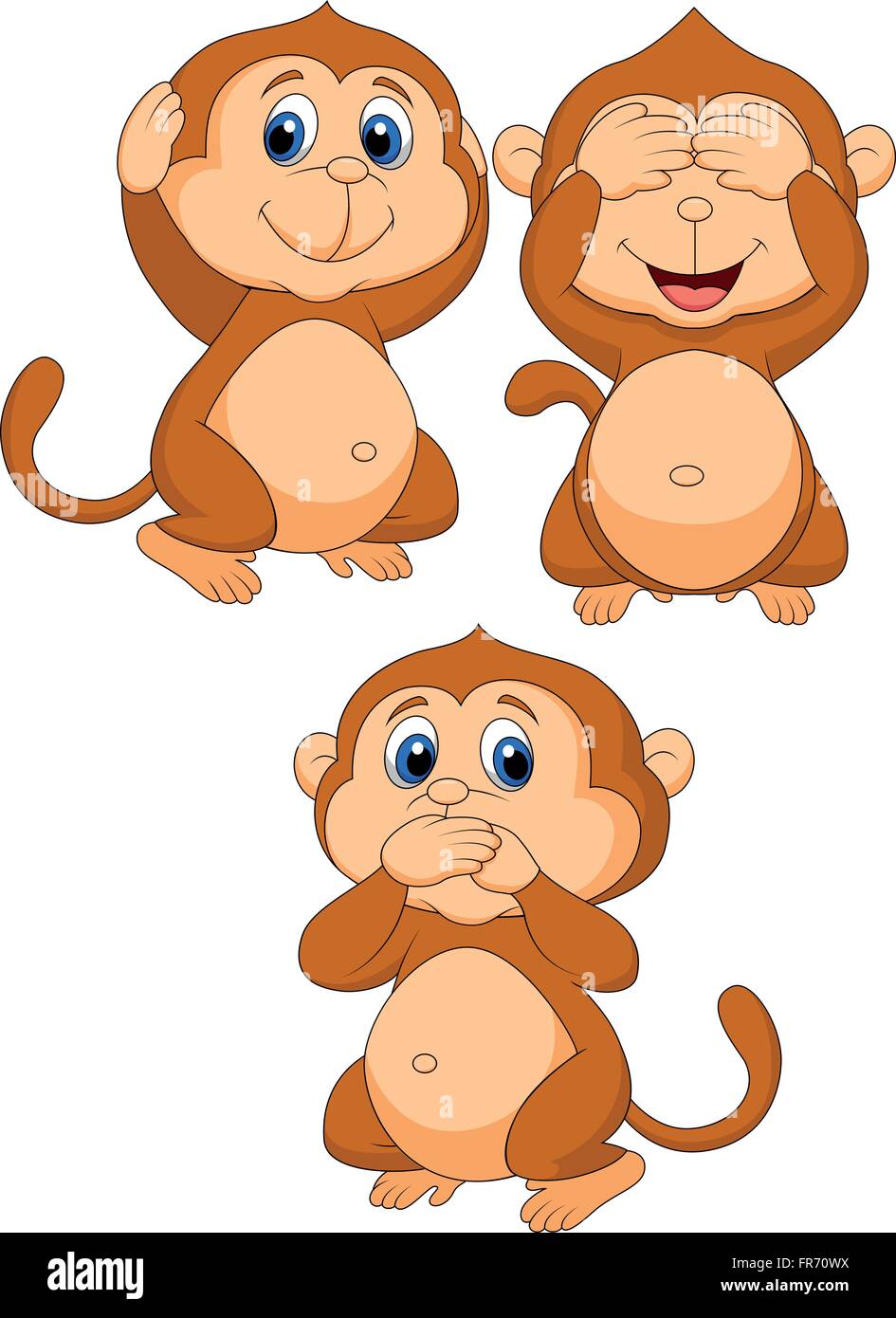 Three monkeys Stock Vector Images - Alamy