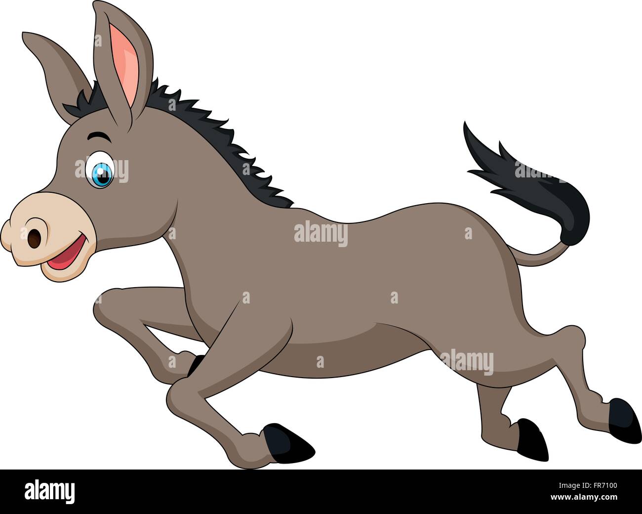 Cute donkey running Stock Vector Image & Art - Alamy