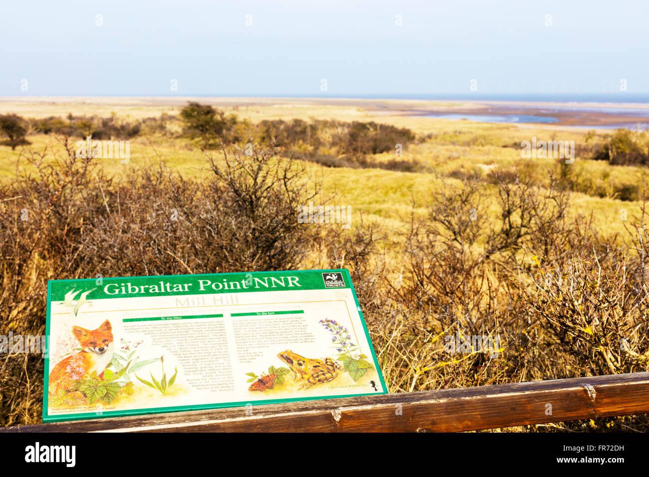 Gibraltar Point NNR National Nature Reserve sign coast coastline sea ...