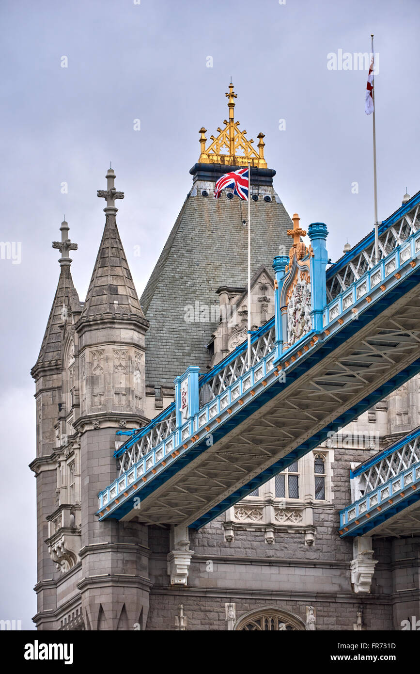 Tower Bridge (built 1886–1894) is a combined bascule and suspension ...