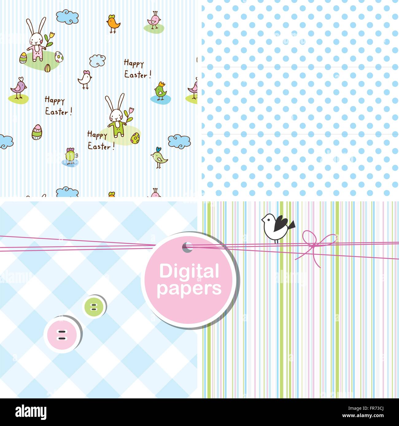 Set of Easter seamless pattern Stock Vector Image & Art - Alamy