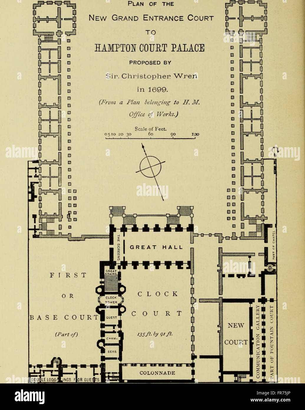 The history of Hampton Court Palace in Tudor times (1885 Stock Photo ...
