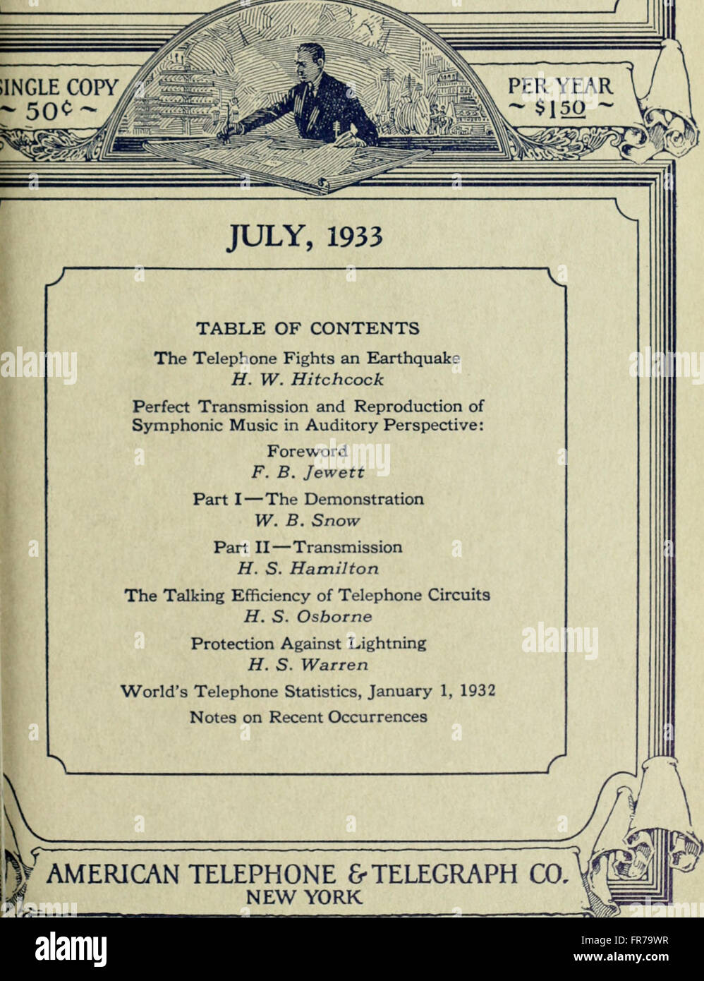 The Bell Telephone Magazine, published in 1922, covers the advancements ...