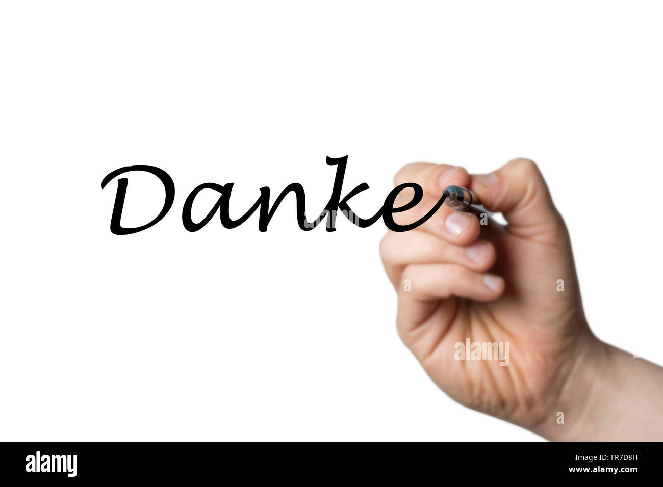 Danke written by a hand isolated on white background Stock Photo - Alamy