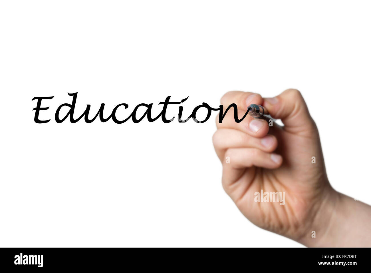 Education written by a hand isolated on white background Stock Photo ...