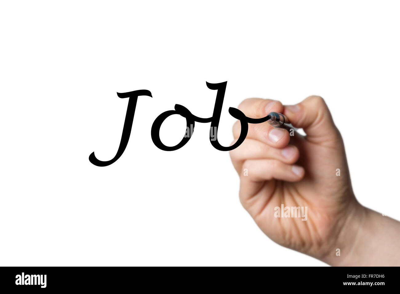 Job written by a hand isolated on white background Stock Photo - Alamy