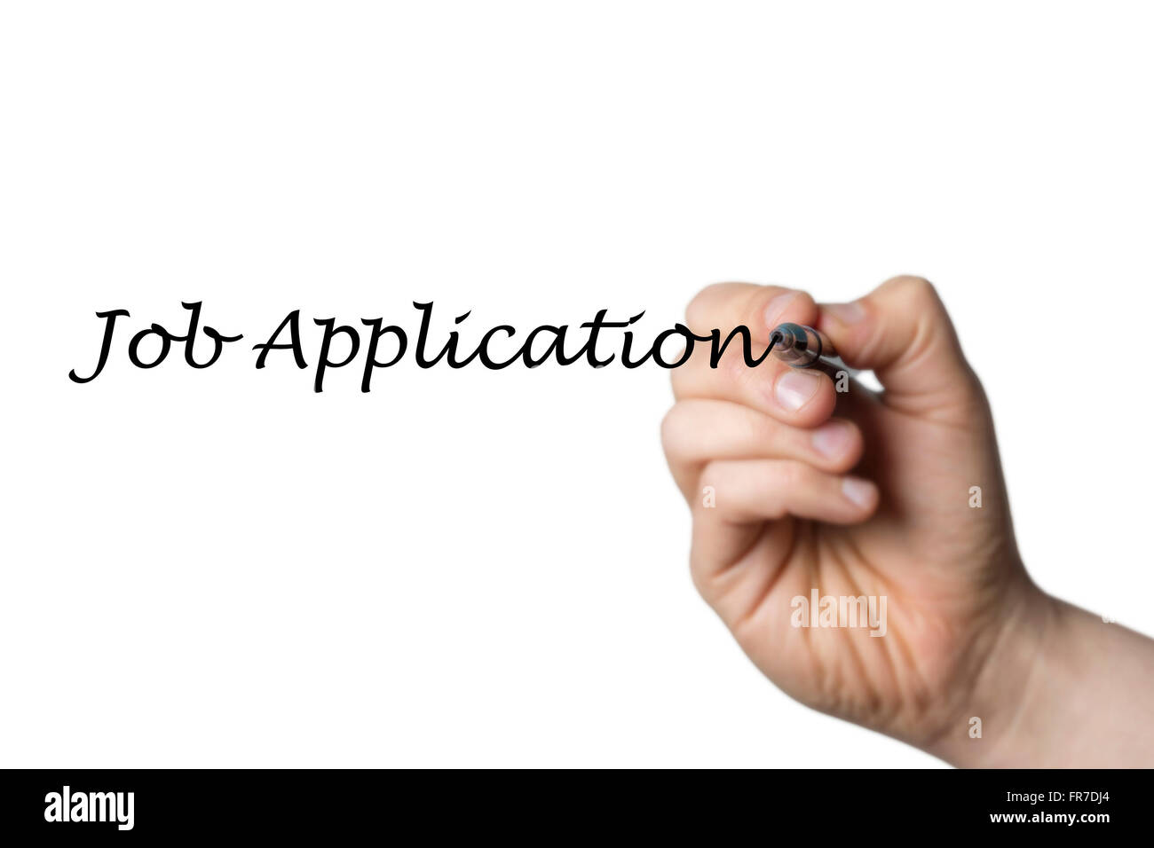 Job Application written by a hand isolated on white background Stock ...