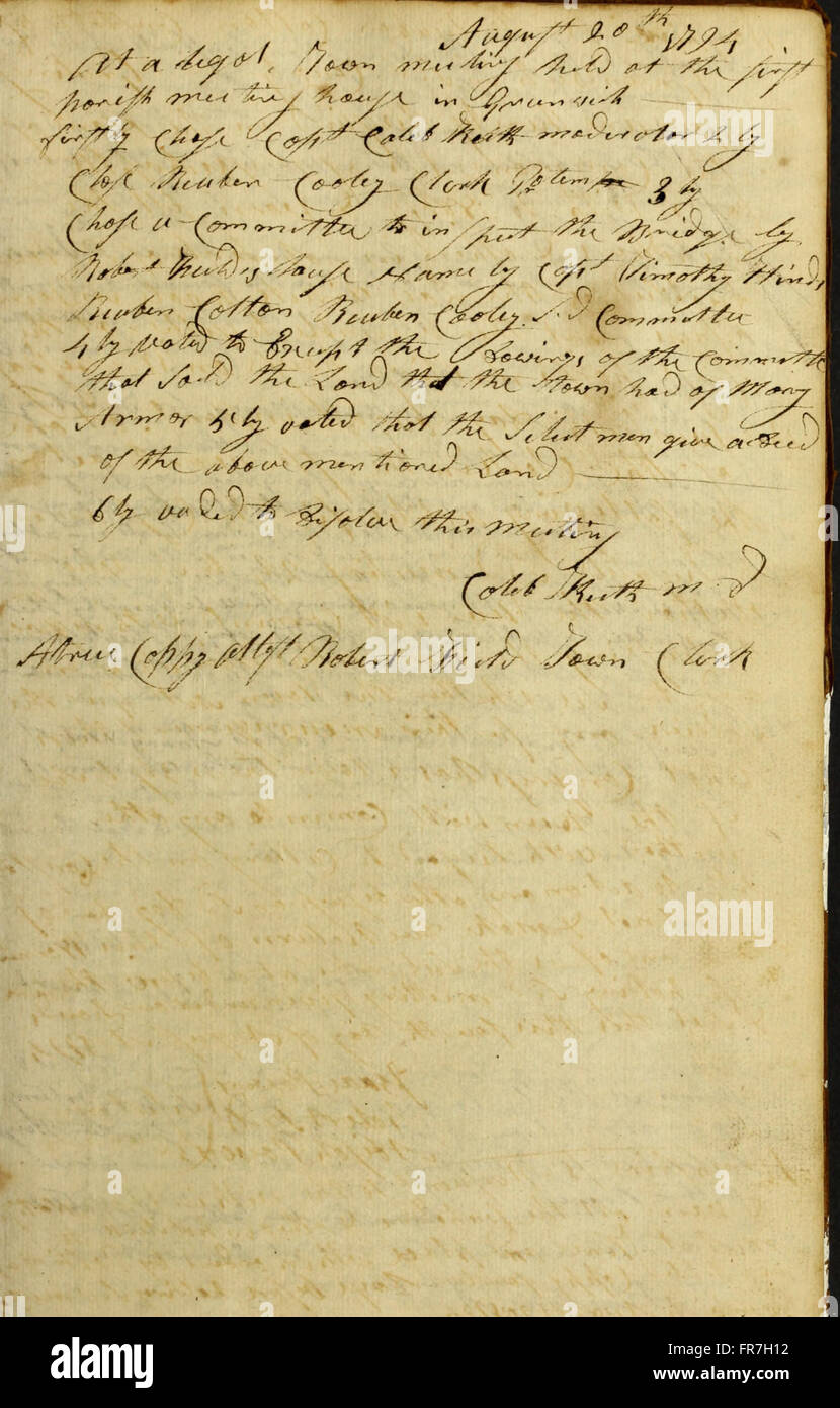 Records, 1734-1916 (1782 Stock Photo - Alamy