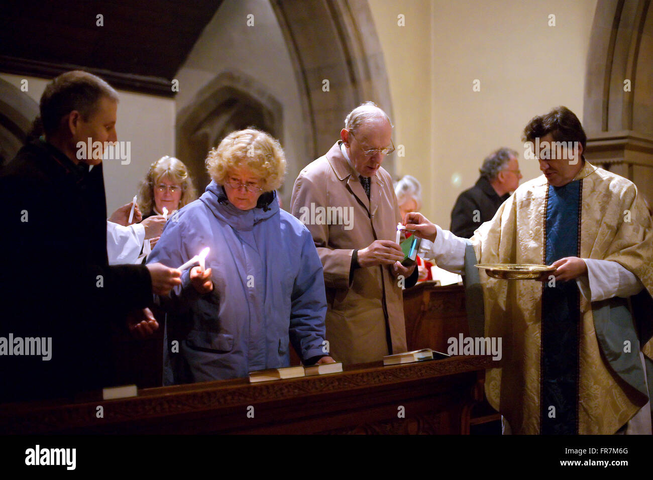Anglo catholic candlemass in St.Mary's church Hay on Wye Stock Photo ...