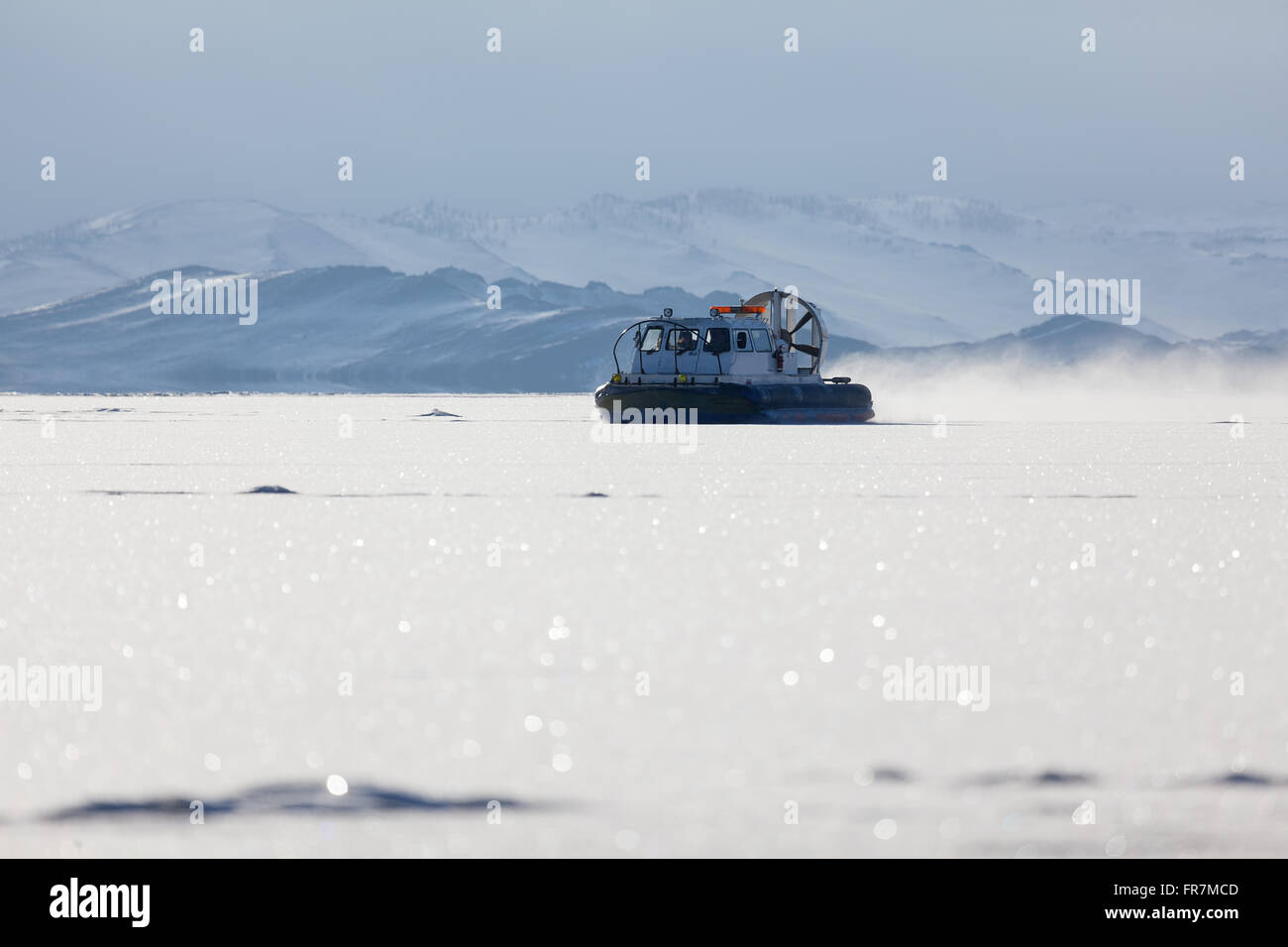 Snow air motion boat Stock Photo - Alamy