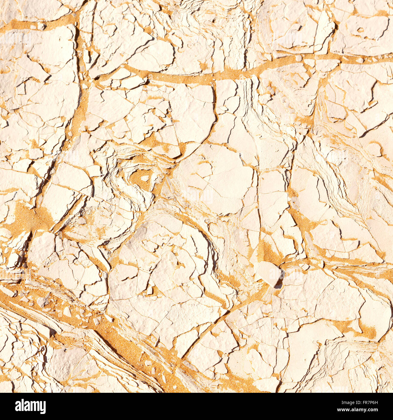 old desert and the abstract cracked sand texture in oman rub al khali ...