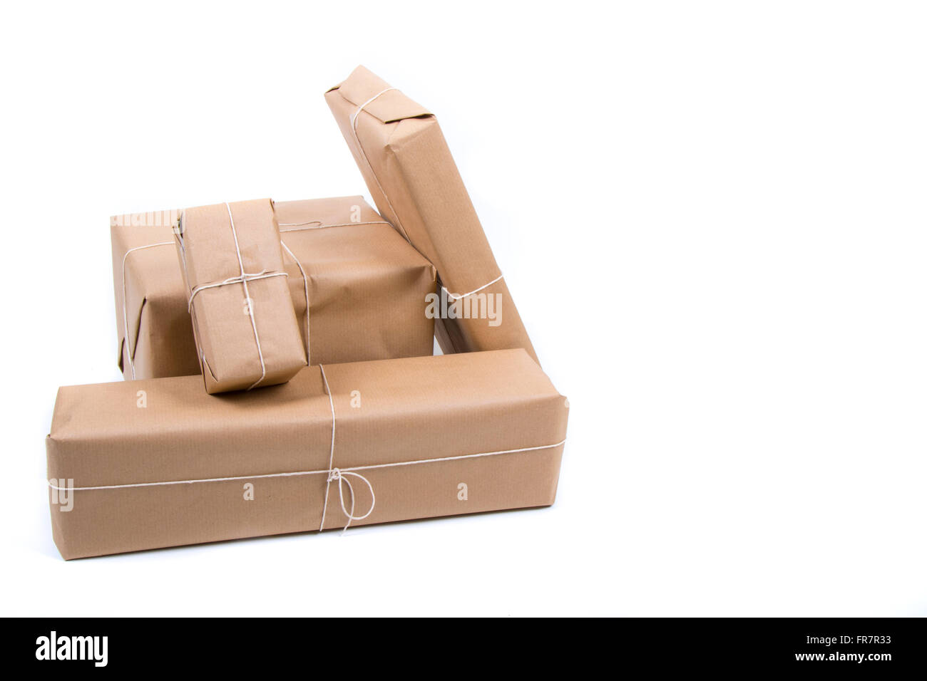 String wrapped parcels hi-res stock photography and images - Alamy