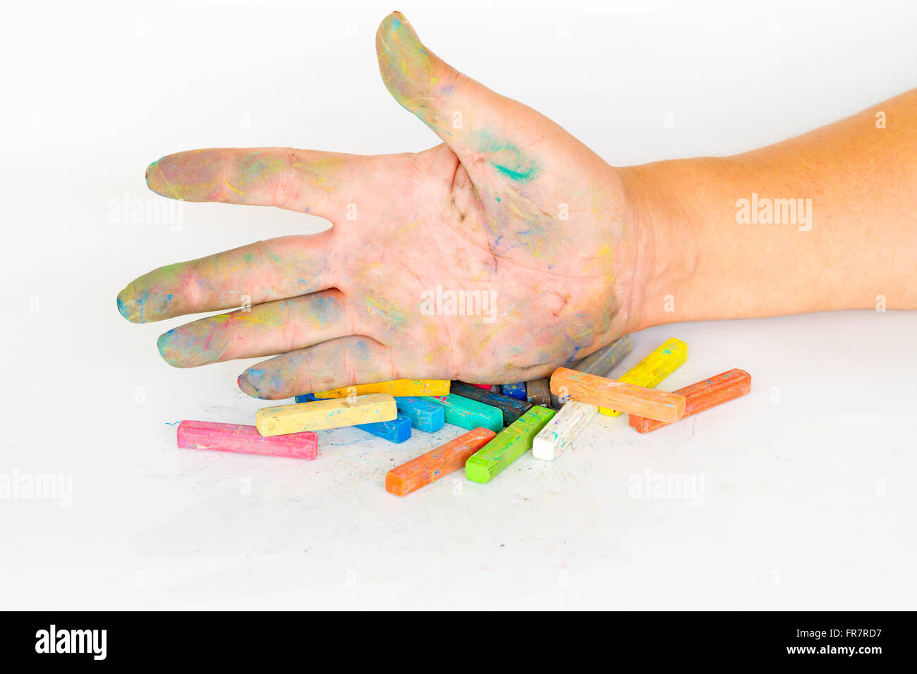 Woman drawing picture pastels art hi-res stock photography and images ...