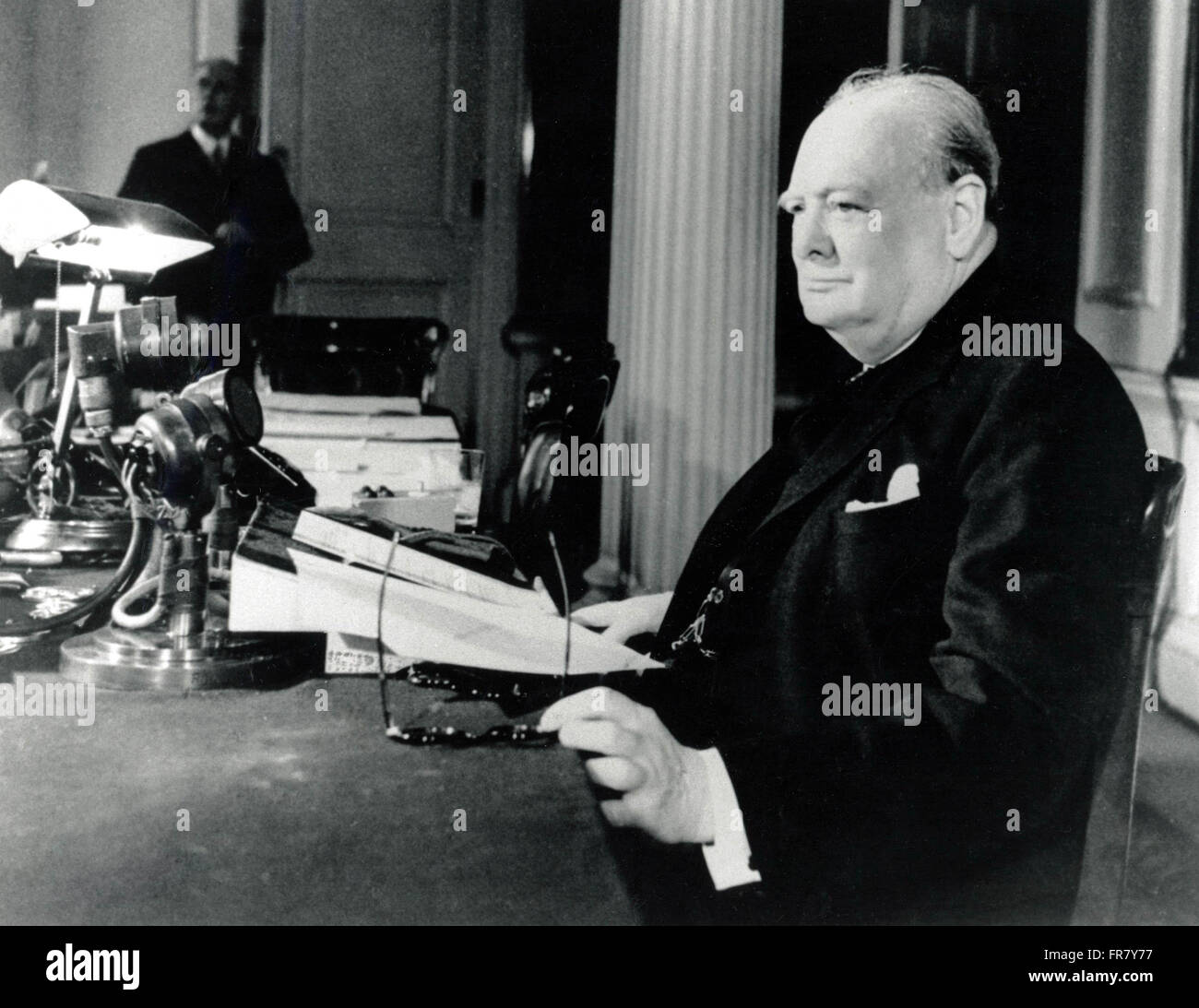 London, UK. Archive pictures of Prime Minister Winston Churchill during ...
