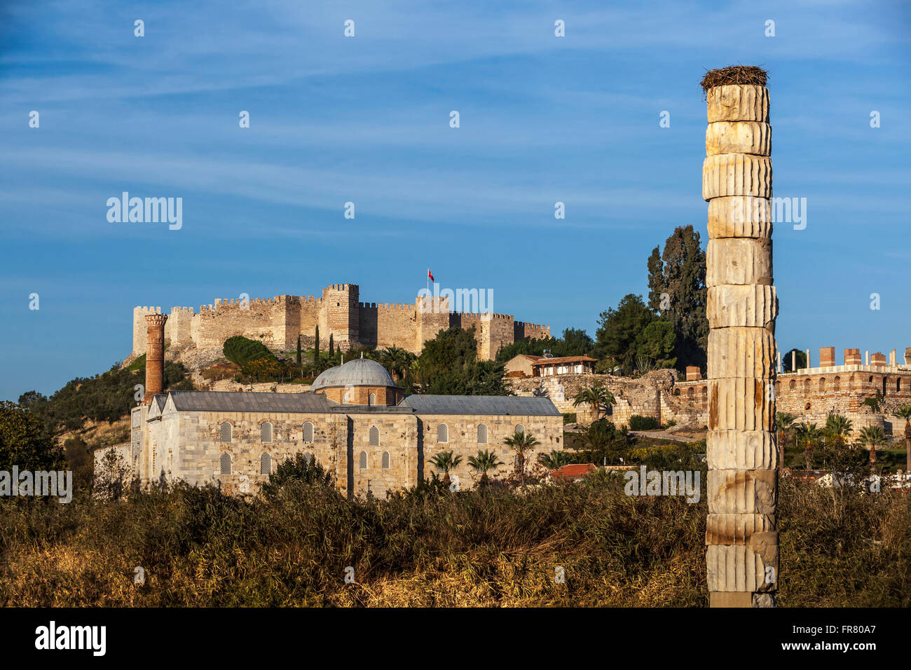 Ayasuluk Hill with Selcuk Castle and the Temple of Artemis; Ephesus ...