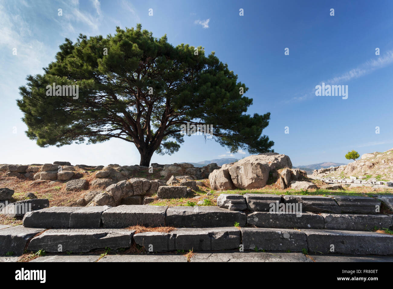 The foundation of the Great Altar of Zeus, the altar itself is in the ...