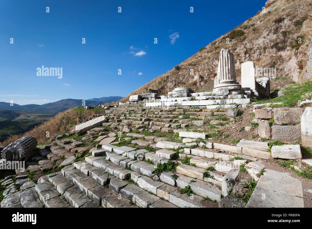 Ancient ruins of the Temple of Dionysus; Pergamum, Turkey Stock Photo ...