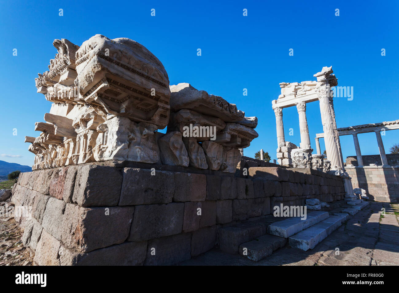 Ruins of the Temple of Trajan; Pergamum, Turkey Stock Photo - Alamy