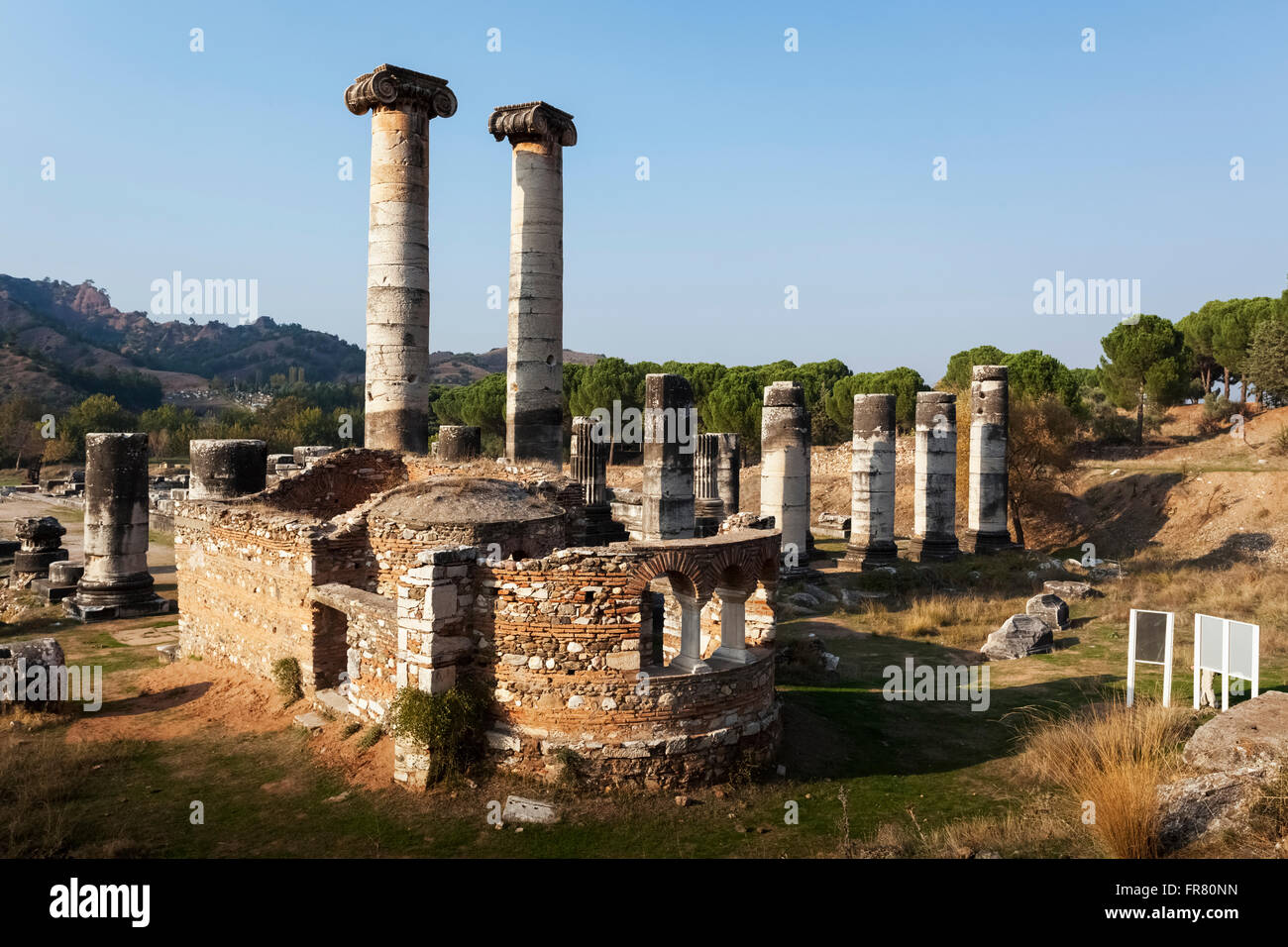 Ruins of the Temple of Artemis and Church M; Sardis, Turkey Stock Photo ...