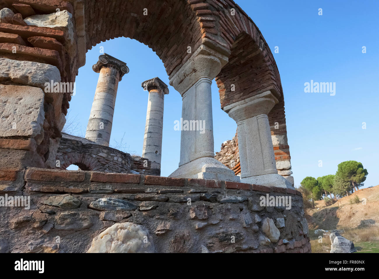 Ruins of the Temple of Artemis and Church M; Sardis, Turkey Stock Photo ...