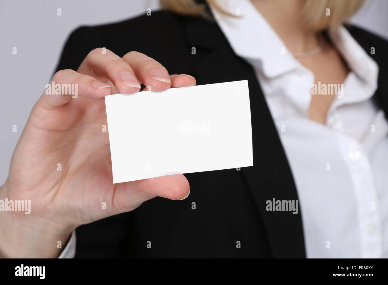 Empty blank business card template hand contact people concept with ...