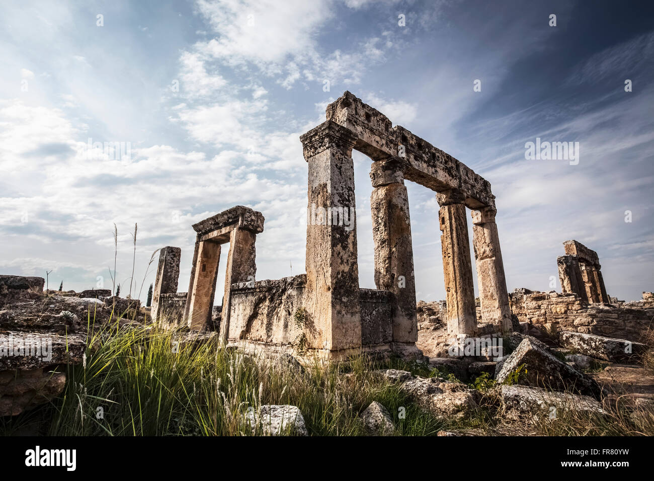 Greco-Roman ruins; Pamukkale, Turkey Stock Photo - Alamy