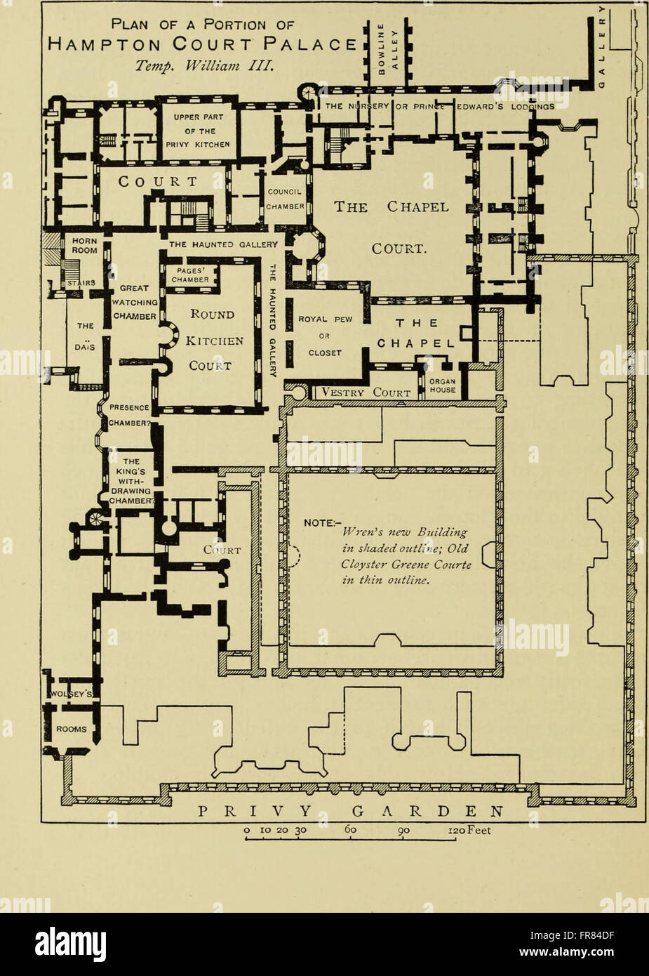 The history of Hampton Court Palace in Tudor times (1885 Stock Photo ...