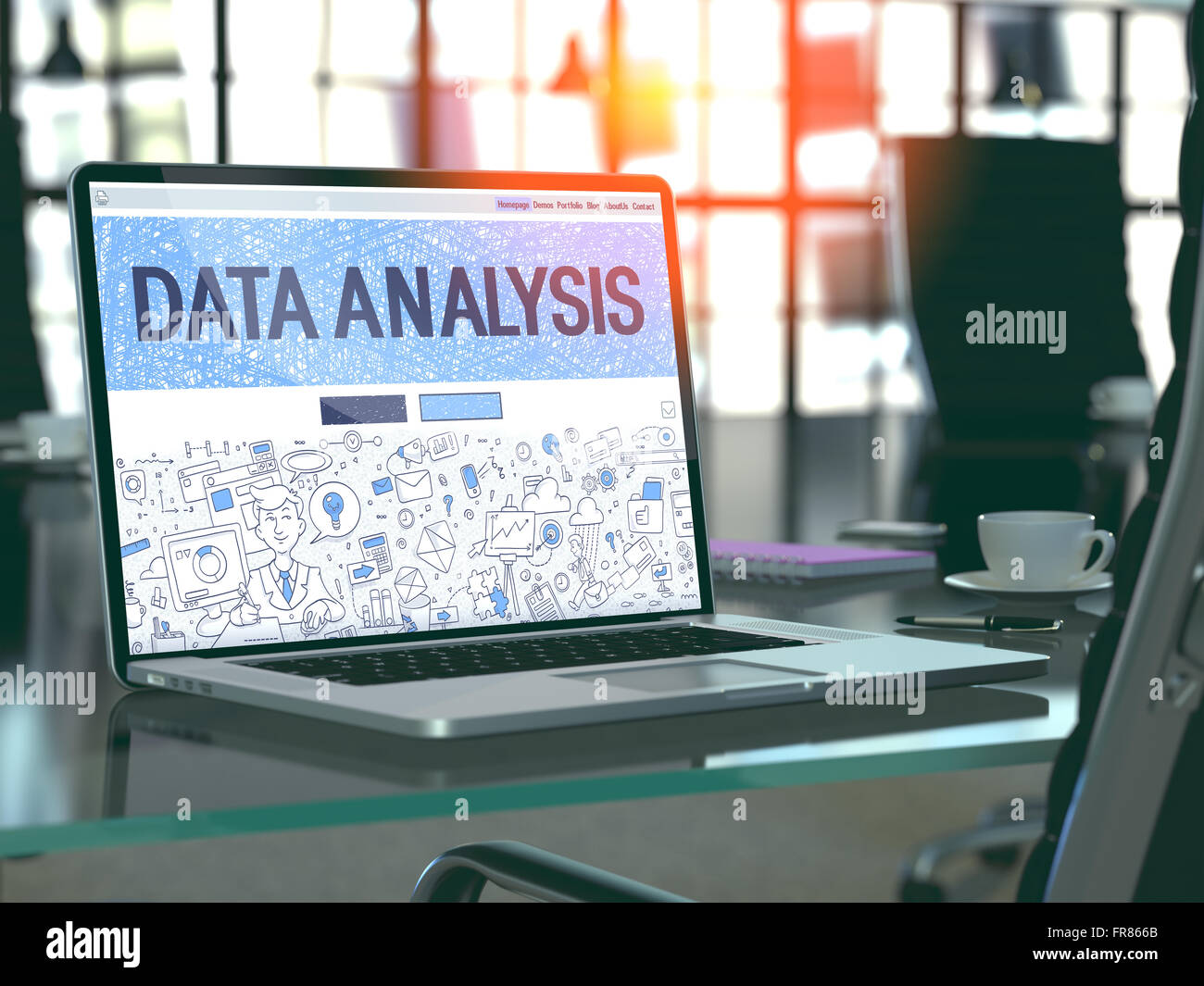 Laptop Screen with Data Analysis Concept Stock Photo - Alamy