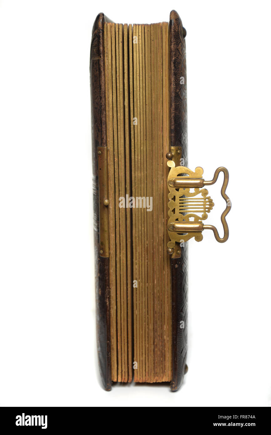 old photo album on white background Stock Photo - Alamy