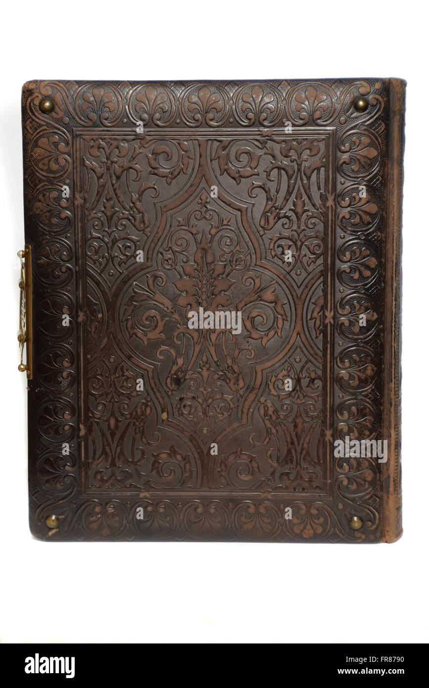 old photo album on white background Stock Photo - Alamy
